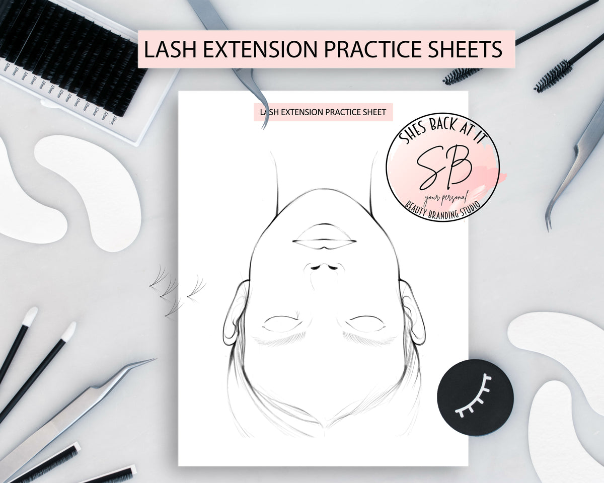 Eyelash Extension Practice Sheets | ShesBackAtIt | Printable Spa, Salon ...