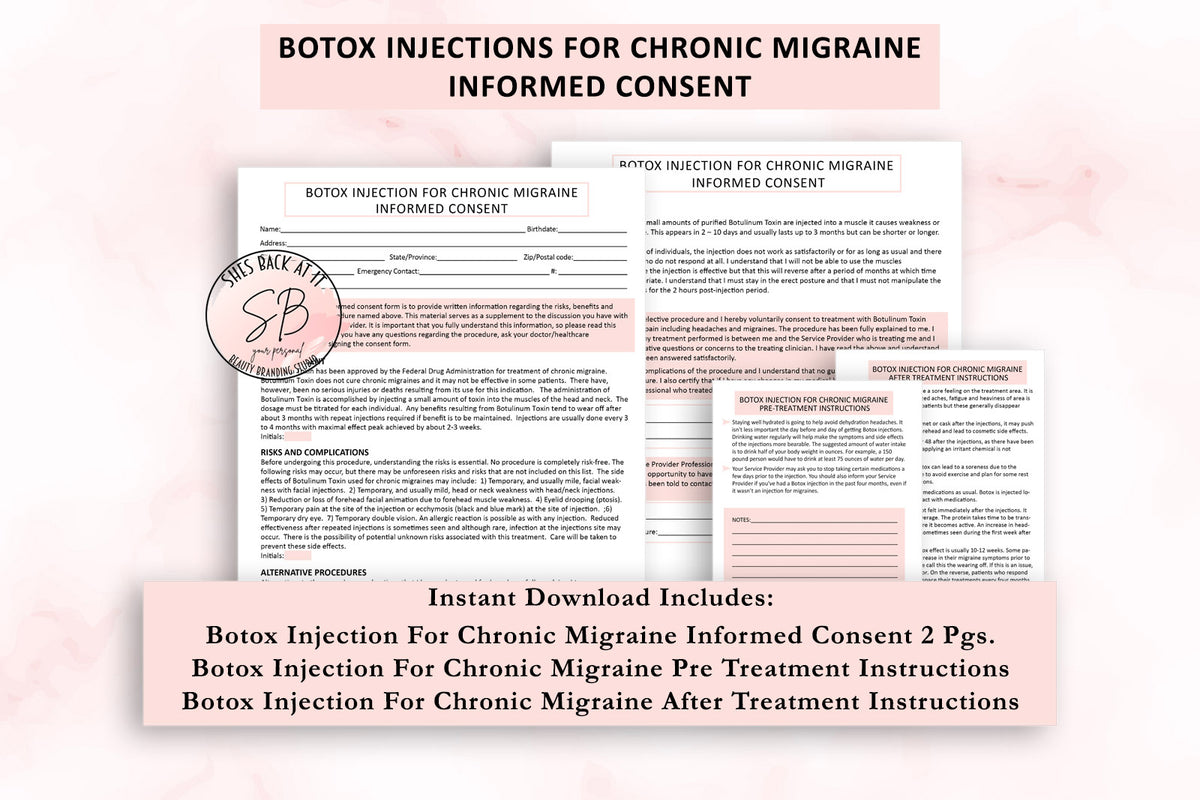 Botox Injection Site Forms