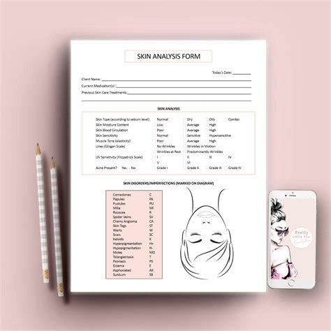 Skin Analysis & Treatment Chart | ShesBackAtIt | Printable Spa, Salon ...