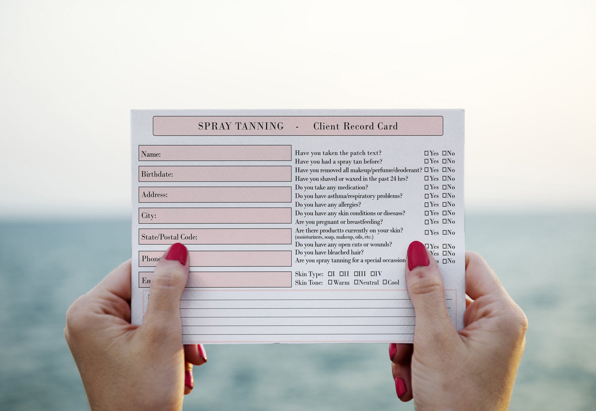 Spray Tan Client Forms | ShesBackAtIt | Printable Spa, Salon and ...